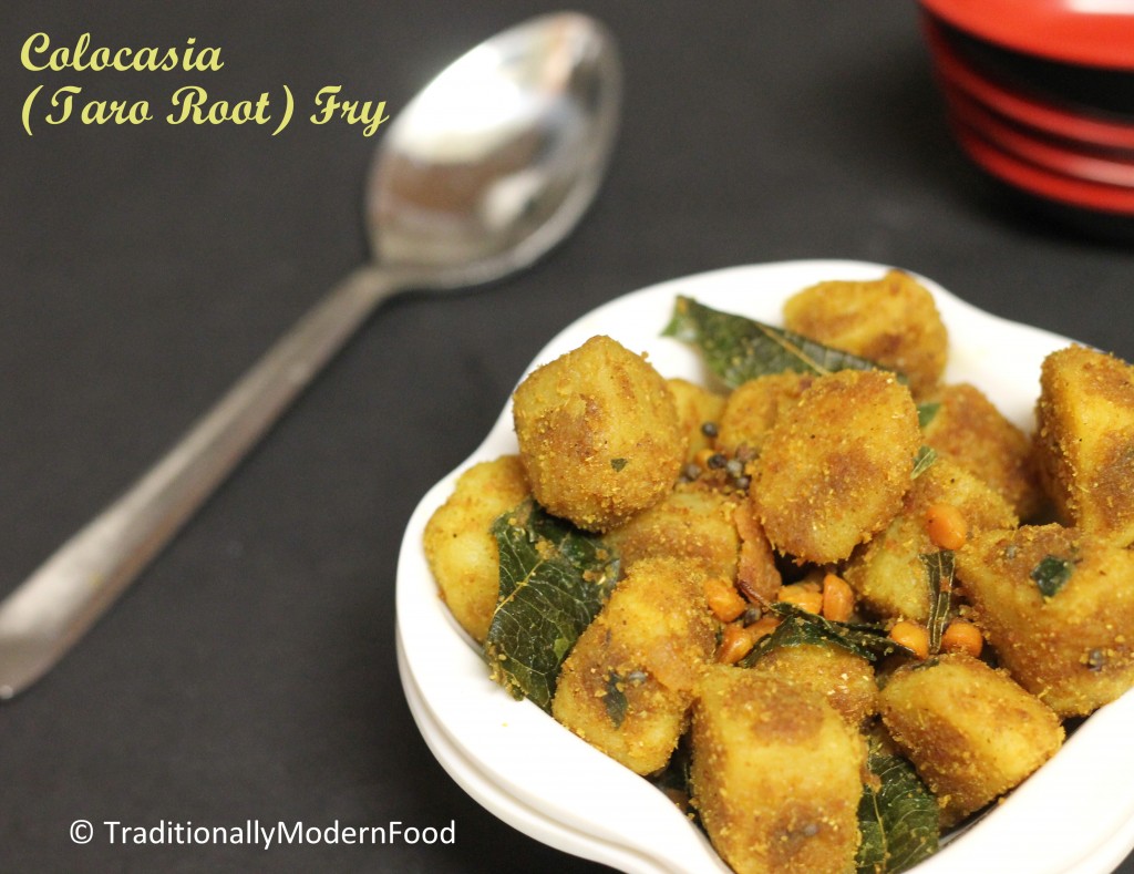 Seppankizhangu Roast | Baked Arbi fry - Traditionally Modern Food