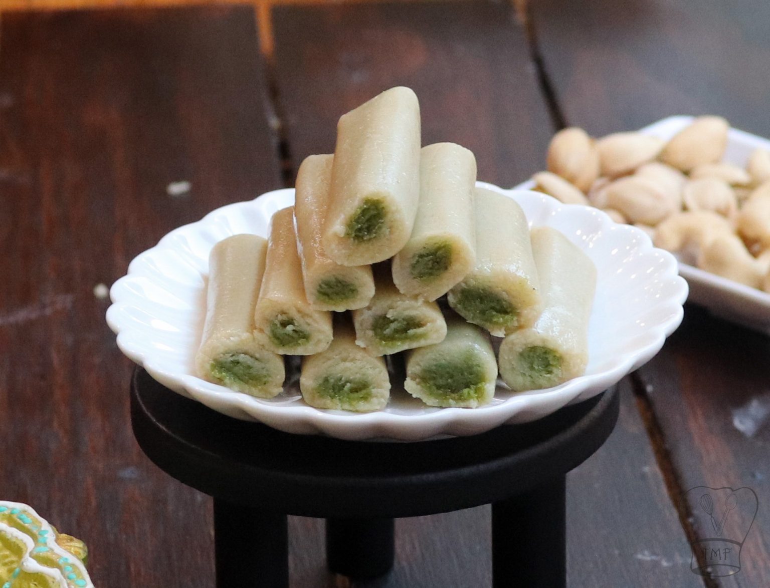 Kaju Pista roll | Cashew pista roll - Traditionally Modern Food