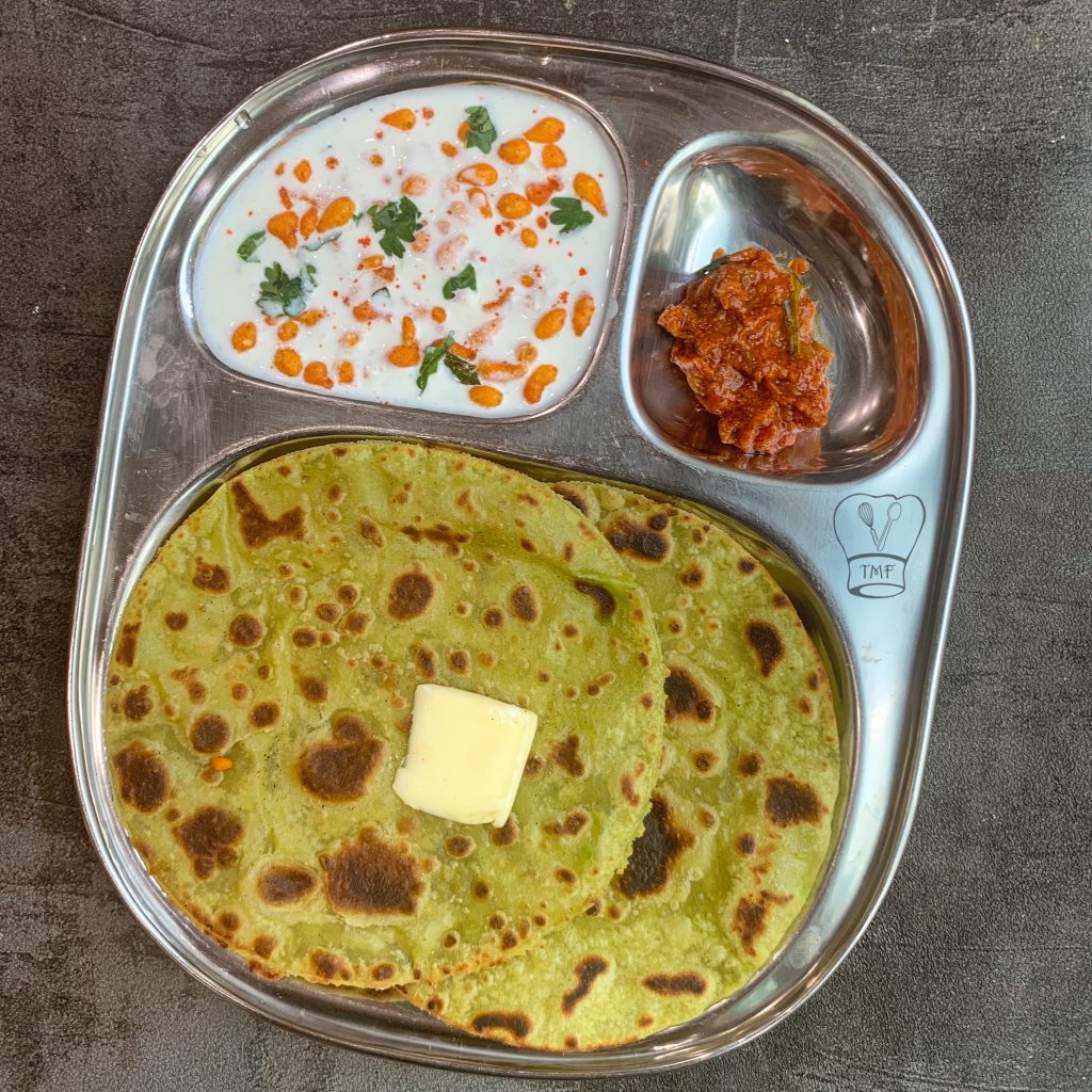 Paratha Raita Pickle - tiffin combo - Traditionally Modern Food