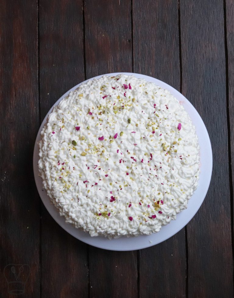 Eggless Rose milk cake | Rose tres leches cake - Traditionally Modern Food