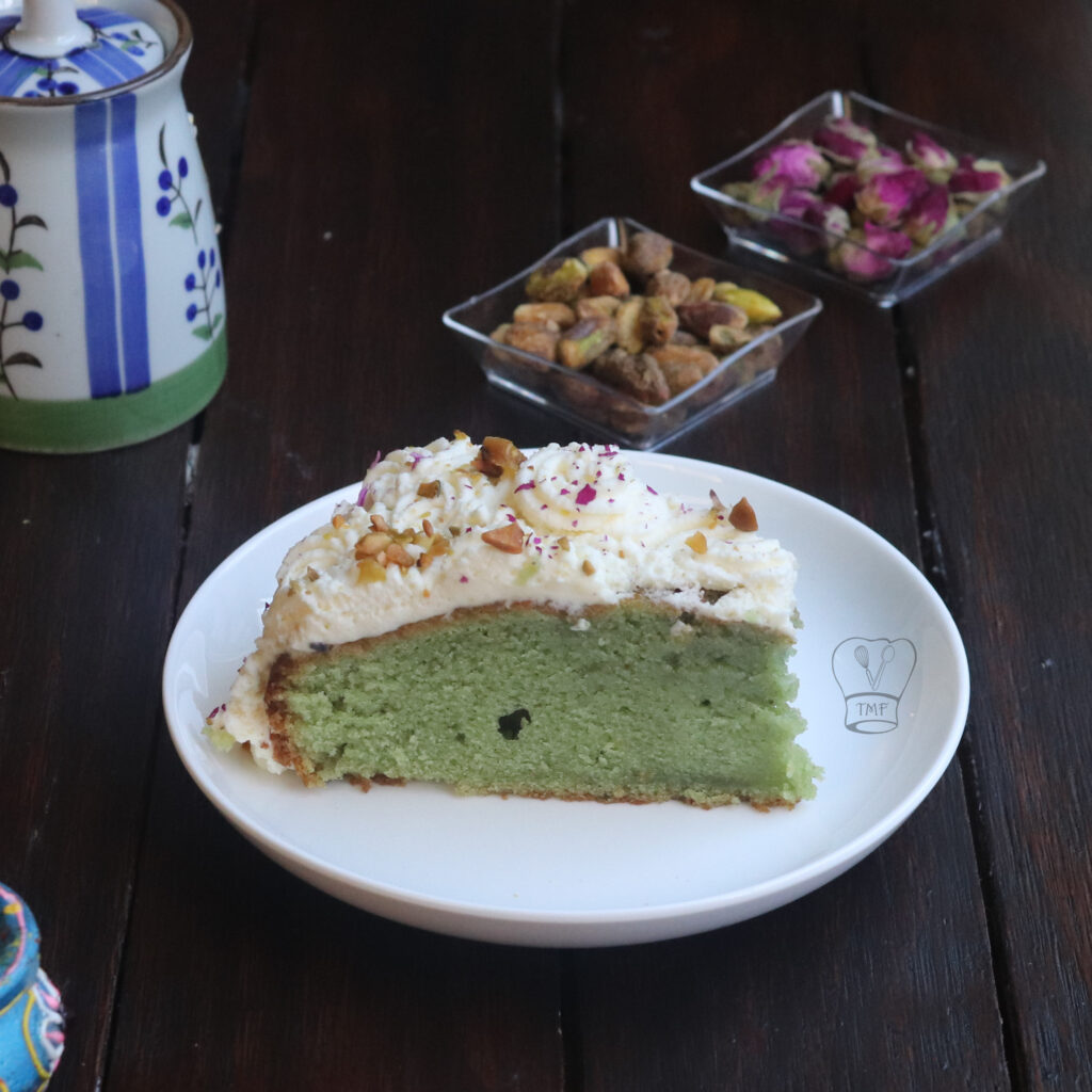 Pistachio cake | Eggless Pista cake - Traditionally Modern Food
