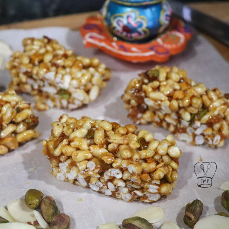 Caramel puffed rice bars | Caramel pori urundai - Traditionally Modern Food