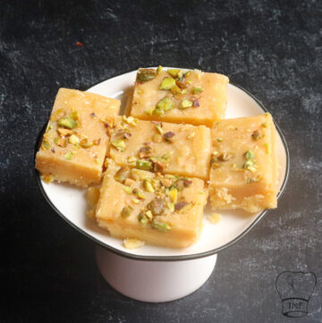 Vanilla Ice Cream burfi | Vanilla milk cake - Traditionally Modern Food