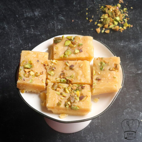Vanilla Ice Cream burfi | Vanilla milk cake - Traditionally Modern Food