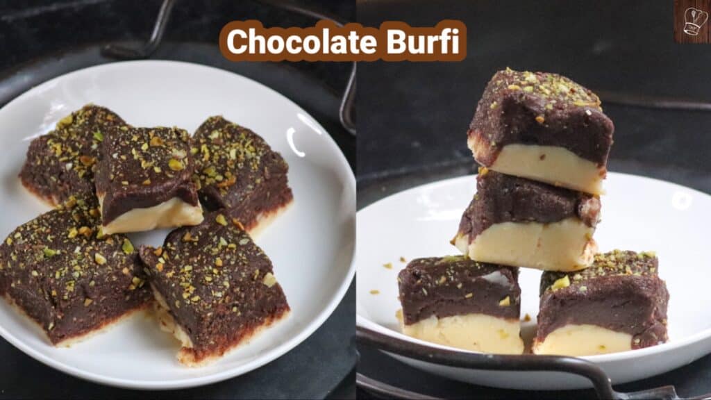 Chocolate barfi | 2 layer chocolate burfi - Traditionally Modern Food