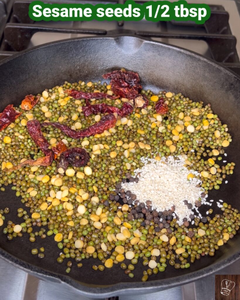 Pachai payaru paruppu podi | Green gram idli podi - Traditionally ...
