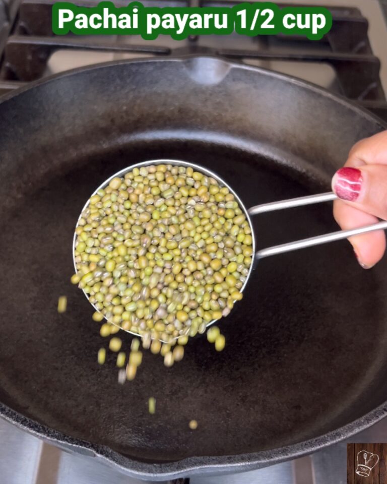 Pachai payaru paruppu podi | Green gram idli podi - Traditionally ...