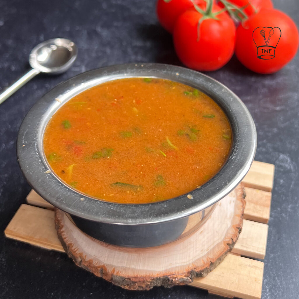 Arachuvitta rasam | tomato poondu rasam - Traditionally Modern Food